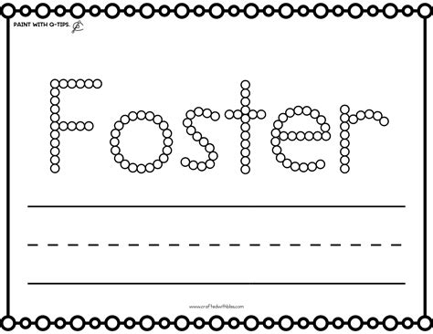 Custom Q Tip Name Practice Worksheets Personalized Q Tip Etsy