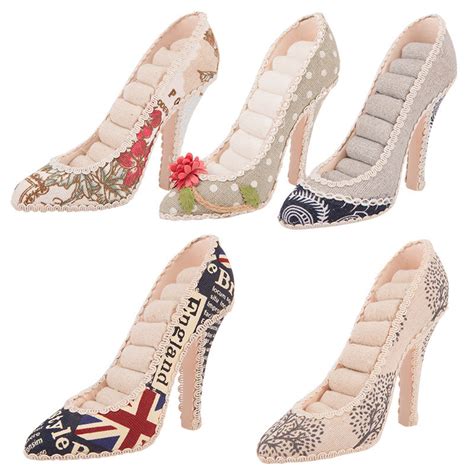 Badu Bg Модел на обувки с високи токчета Пръстен Стойка за витрина за бижута Държач Обеци Тава