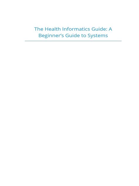 The Health Informatics Guide A Beginners Guide To Systems 1698855842 Pdf Computer Network