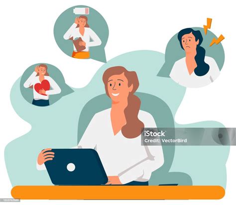 강한 다양한 감정과 감정을 표현하는 여자 산만 한 행동과 기분 변화로 고통받는 소녀 정신 장애 심리학 스트레스 위기 개념에 대한 벡터 일러스트레이션 감정에 대한 스톡 벡터