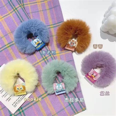 秋冬款毛绒绒发圈卡通毛绒头绳女扎头网红可爱皮筋马尾皮套甜美发饰 虎窝淘