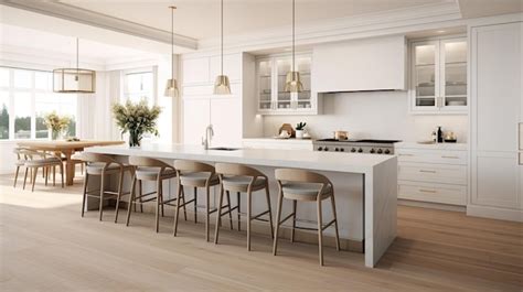 Premium Photo A Beautiful White Kitchen In A New Luxury Home A Large