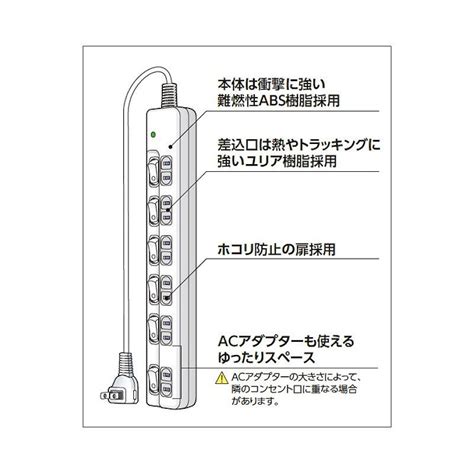 Jenix（ジェニックス） 雷ガード付 スイッチ付タップ 6個口 3m 安全扉付 L型プラグ Jxstl603s