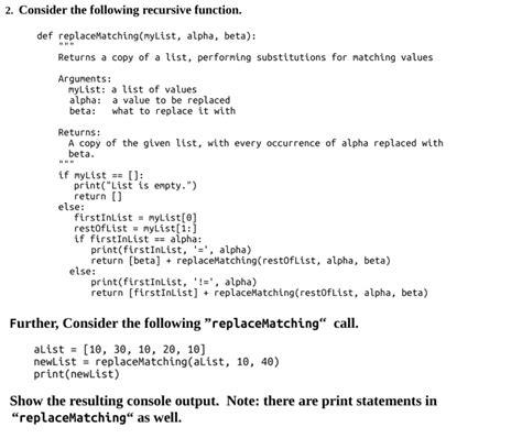 Solved 2 Consider The Following Recursive Function Def