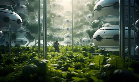 A Futuristic Look At The Growing Vegetable Farms Of The Future Stock