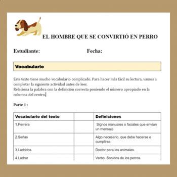 El hombre que se convirtió en perro AP Spanish Literature by Ayudita