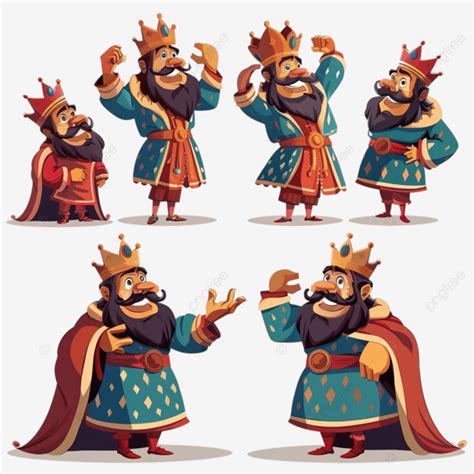 다양한 포즈의 왕 왕 캐릭터 왕실의 Png 일러스트 및 이미지 에 대한 무료 다운로드 Pngtree