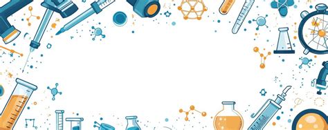 Sciencethemed Border With Blank White Card Background Surrounded By