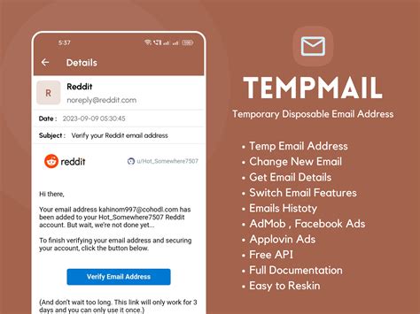 TempMail Temporary Disposable Email Address App Codeintra