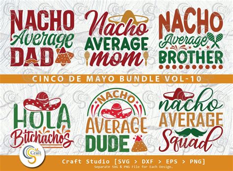 Cinco De Mayo Bundle Vol 10 Nacho Average Dad Svg Nacho Average Mom