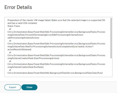 Preparation Of The Master VM Image Failed In Citrix MCS Dennis Span