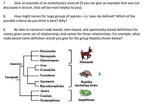 Solved 7 Give An Example Of An Evolutionary Reversal If You