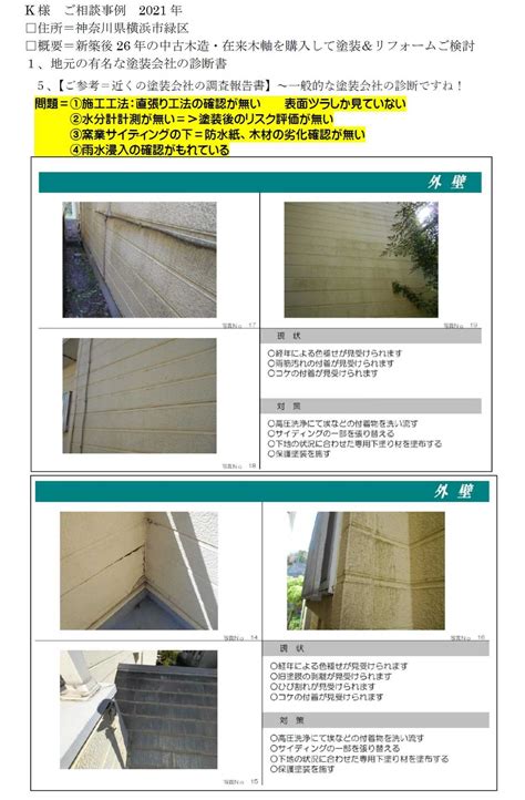 今後「工事会社から提出された調査報告書・診断書」の無料チェックを行いますのでお気軽にお申込下さい！ 住宅外壁＝窯業サイディング材＝の専門家（この道～43年＝日本でトップです） 楽天ブログ