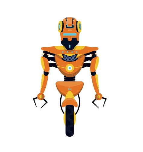 Robot Isolated Futuristic Fictional Cyborg Artificial Intelligence Android Flat Vector