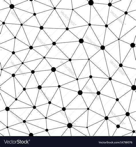 Monochrome Seamless Pattern Triangular Mesh Vector Image