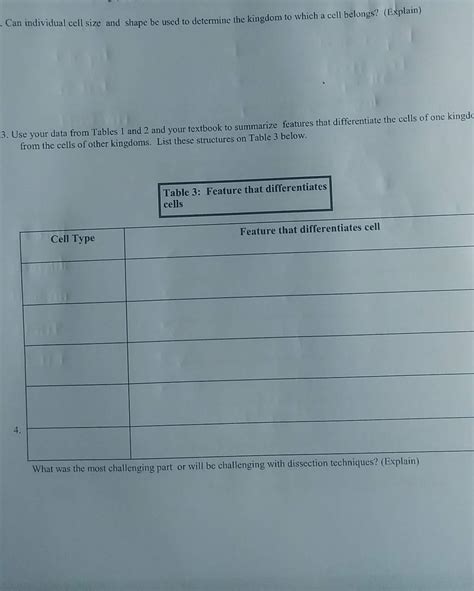 Solved Can Individual Cell Size And Shape Be Used To Chegg Com