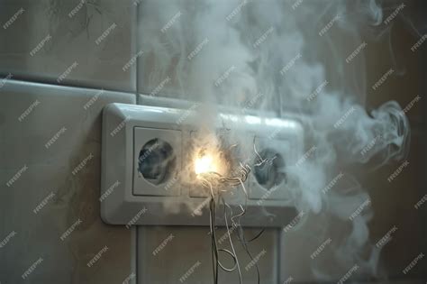 Premium Photo Electrical Socket Emitting Smoke And Sparks