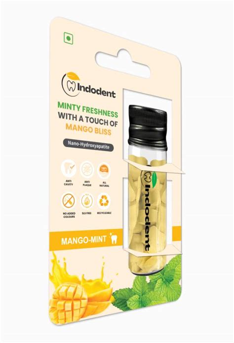 Mango Mint Toothpaste Tablets 14 Travel Pack Eco Friendly