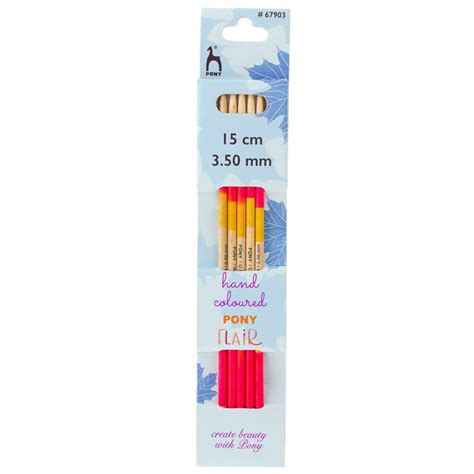 Aiguilles Tricot Double Pointe En Bois 15 Cm Pony Flair