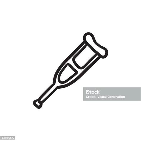 拐杖素描圖示向量圖形及更多互聯網圖片 互聯網 人脊柱 人類四肢 Istock
