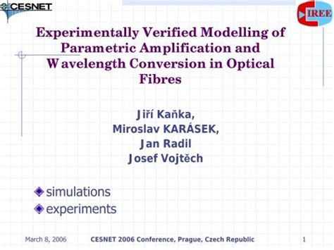 Parametric Amplification And Wavelength Conversion In Cesnet