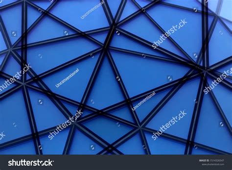 Structural Triangular Shape Glass Facade Of Modern Office Building