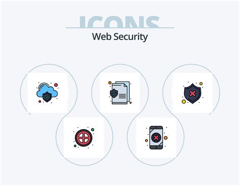 Web Security Line Filled Icon Pack 5 Icon Design Lock Encryption Lock Download Cyber