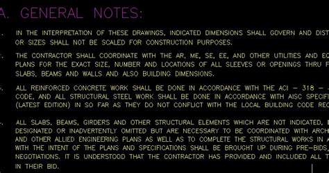 Structural General Notes On Construction Drawings In The Philippines