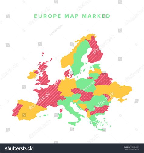 Political Map Europe Continent Three Color Stock Vector Royalty Free