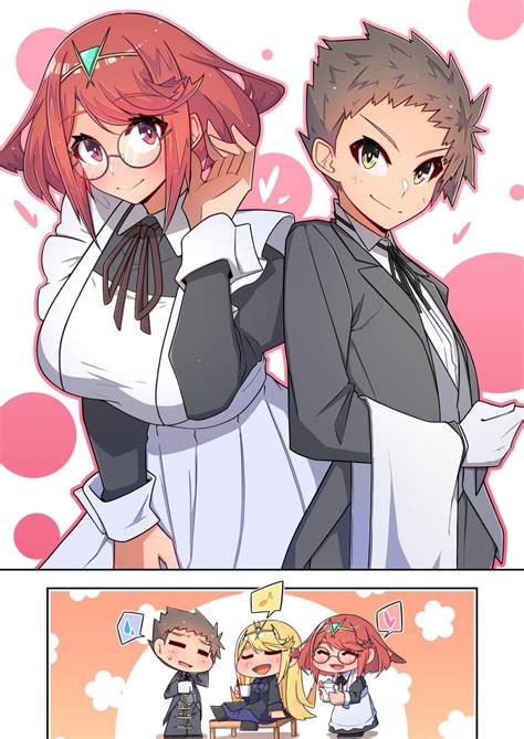 Maid Day Pyra Rex And Mythra Ragau01 R Templeofmythra