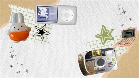 Y2k Wallpaper With Stars And Cool Items Desktop Wallpaper Simple