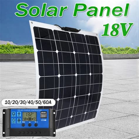 100w 18v 휴대용 태양 전지 패널 키트 고효율 내구성 태양 전지 패널 애완 동물 세미 플렉서블 자동차 Rv 보트 캠핑