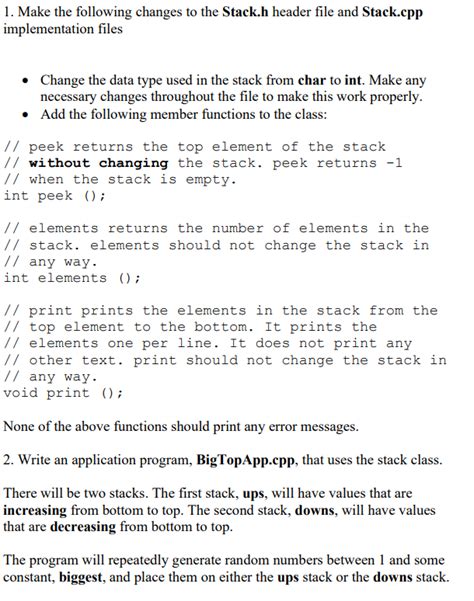 Ifndef Stack H Define Stack H Header File For Chegg