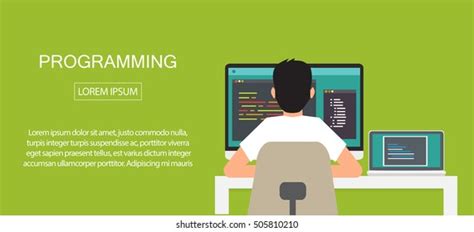 Programming Coding Programming Banner Stock Vector Royalty Free