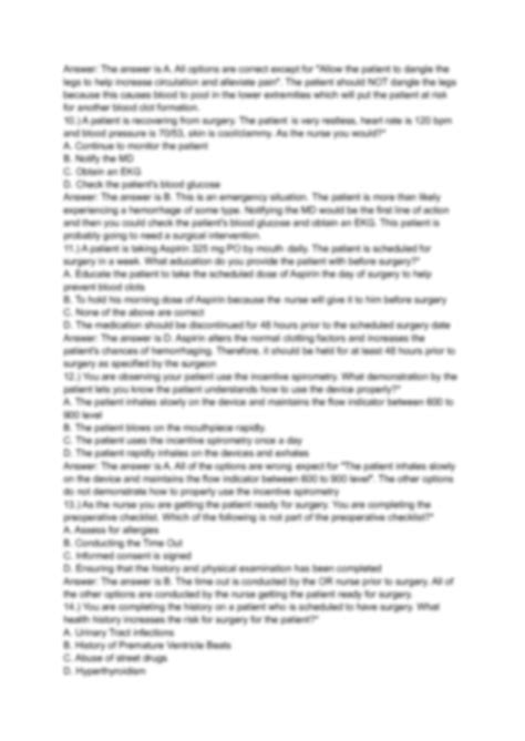 SOLUTION Perioperative Nursing Nclex Practice Questions Studypool