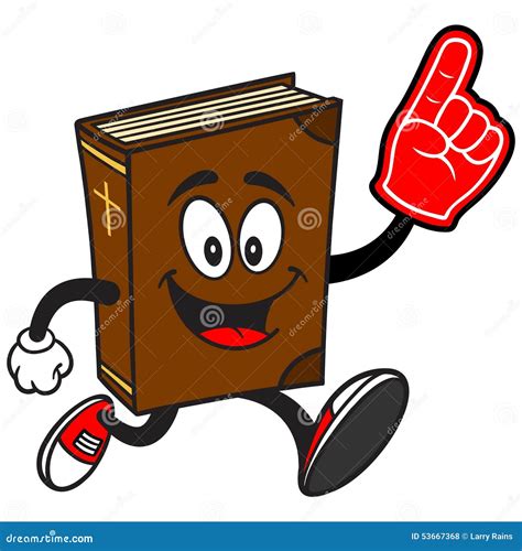 Mascote Da Escola Da Bíblia Que Corre Dedo Da Espuma Ilustração do