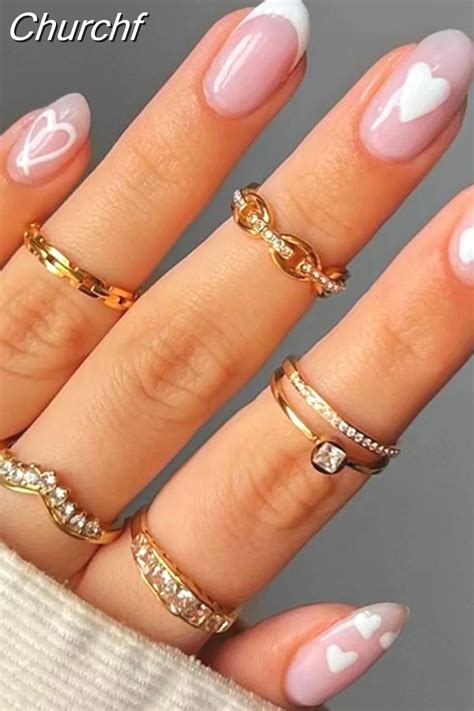 Churchf Detachable Almond False Nails Short Wearable French Stiletto