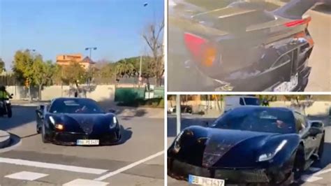 Pierre Emerick Aubameyang Turns Up To Barcelona Training In A Spectacular Ferrari 488 Gtb