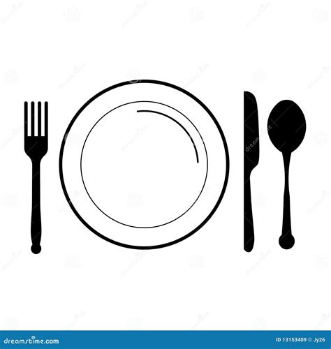 Plaat Met Vork Mes Lepel Vector Illustratie Illustration Of