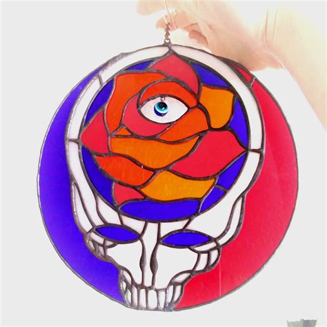 Steal Your Face Grateful Dead Inspired Stained Glass Etsy