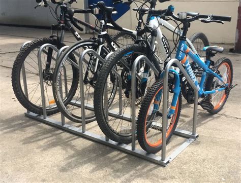 Floor Mounted Galvanized Bike Stand Lockable Bicycle Rack Stand