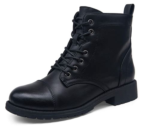 Vepose Womens Ankle Boots Fashion Booties Low Heel Lace Up Ankle Boots
