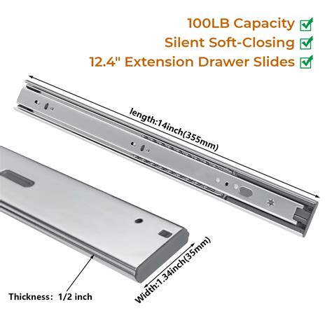 Lontan 14 Inch Drawer Slide Soft Close Drawer Slides 1