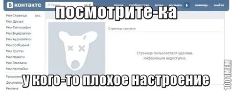 Создать мем удали страница удалена вк страница пользователя удалена