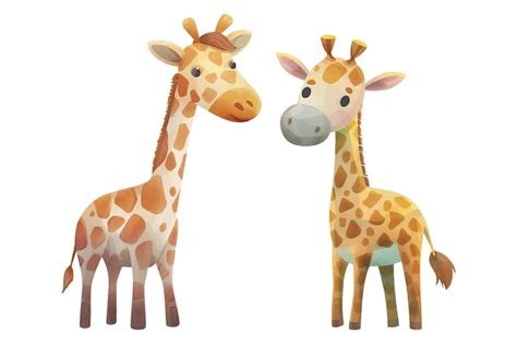 Illustration Vectorielle à L aquarelle Douce De La Girafe Mignonne