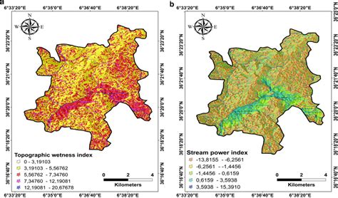 Causative Factor Maps Of The Study Area A Topographic Wetness Index B