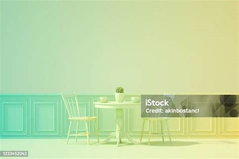 커피 숍 레스토랑 최소한의 복고풍 디자인 색상 그라데이션 0명에 대한 스톡 사진 및 기타 이미지 0명 3차원 형태 가정의 방 Istock