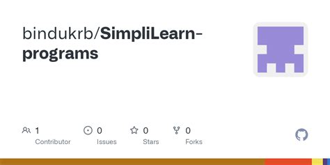 GitHub Bindukrb SimpliLearn Programs