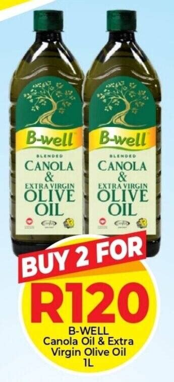 B Well Canola Oil And Extra Virgin Olive Oil 1 L Offer At Elite Cash And Carry