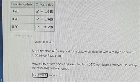 Solved Jump To Level 1 A Poll Reported 61 Support For A